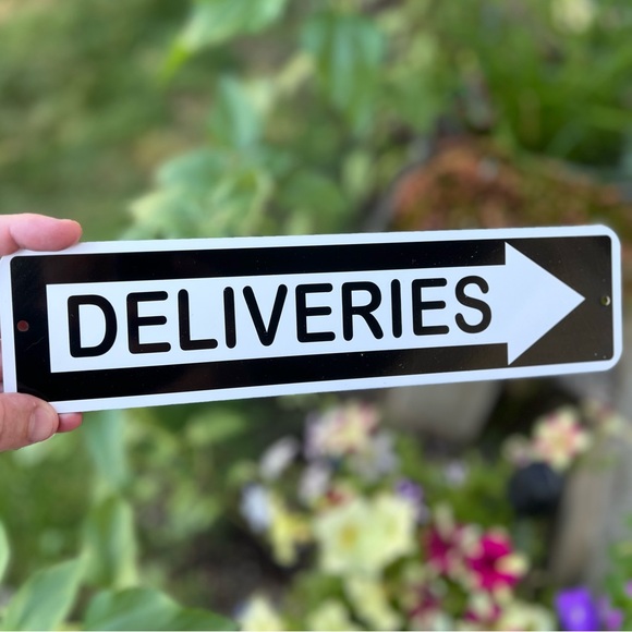 Wall Decor | Deliveries Right Metal Porch Sign 3x12 | Poshmark